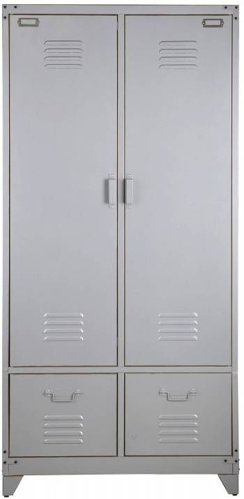 Vtwonen Lockerkast 'Safe' 190cm metaal, kleur Zilvergrijs - Meubelmooi.nl